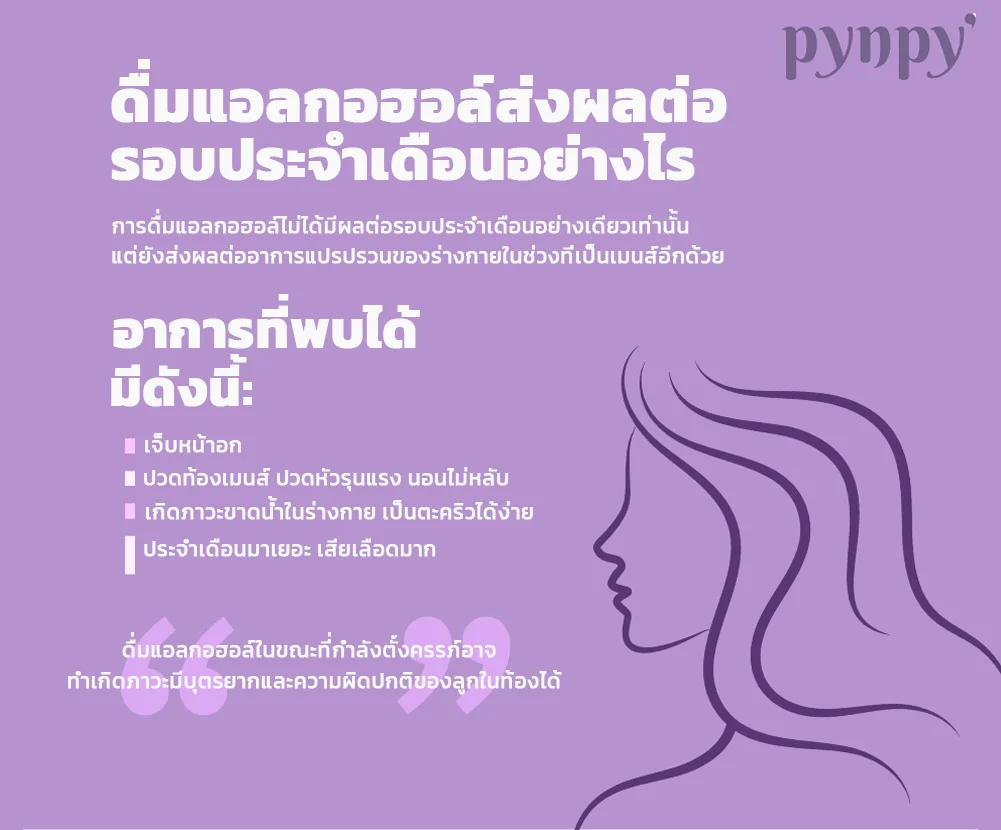 มนุษย์เมนส์ต้องระวัง! ดื่มแอลกอฮอล์ช่วงเป็นประจำเดือน ทำให้ PMS เสียสมดุล - Pynpy'